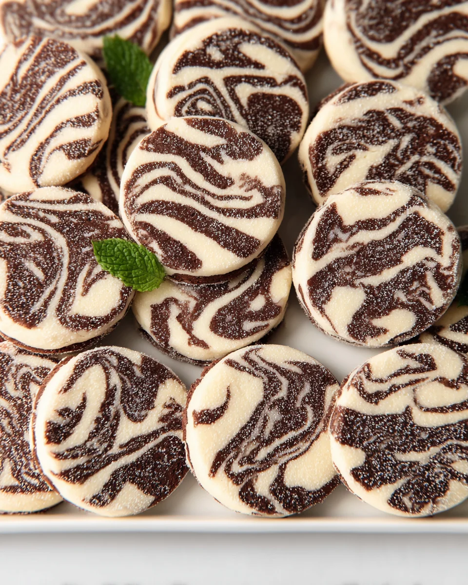 Easy Marbled Chocolate Peppermint Icebox Cookies Recipe - bakepeek